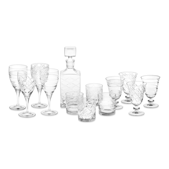 Mixed Cut Glassware Clear Collection Williams Sonoma